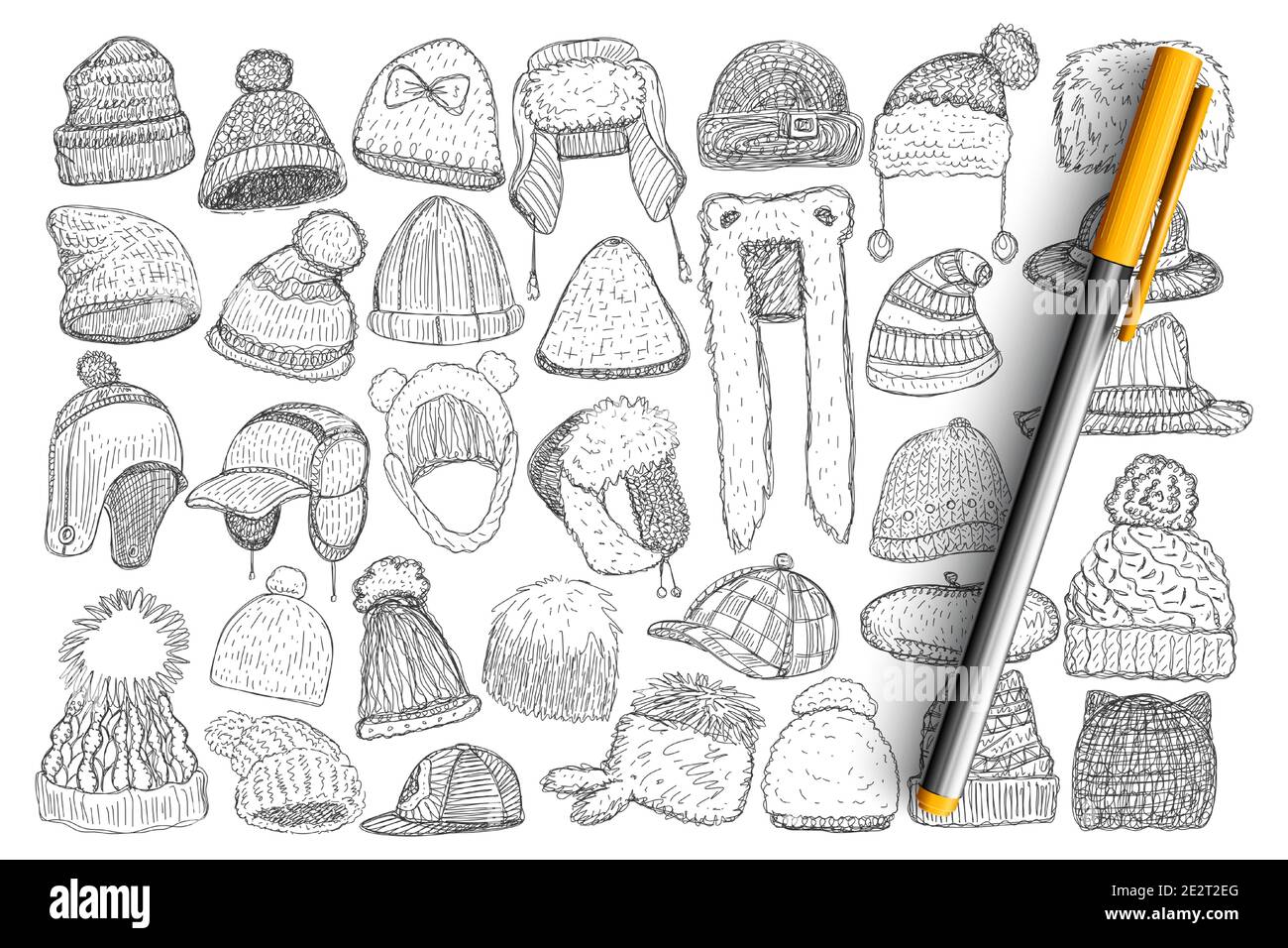 Wearing hat cap caps hats Stock Vector Images - Alamy