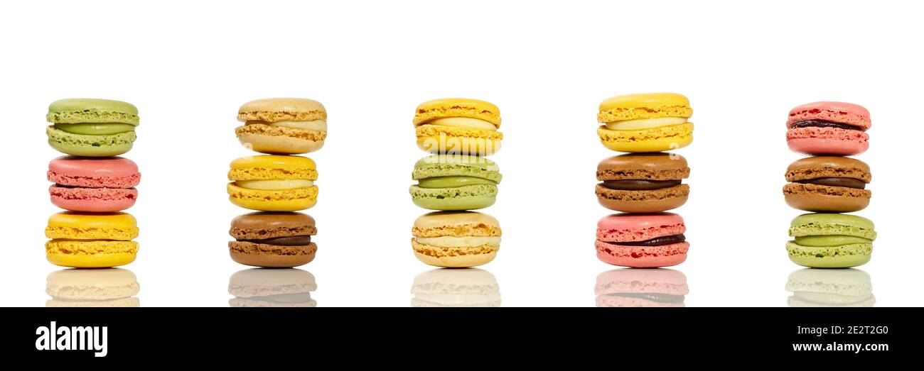 Macaron. Traditional french colorful macarons close up, macro Stock ...