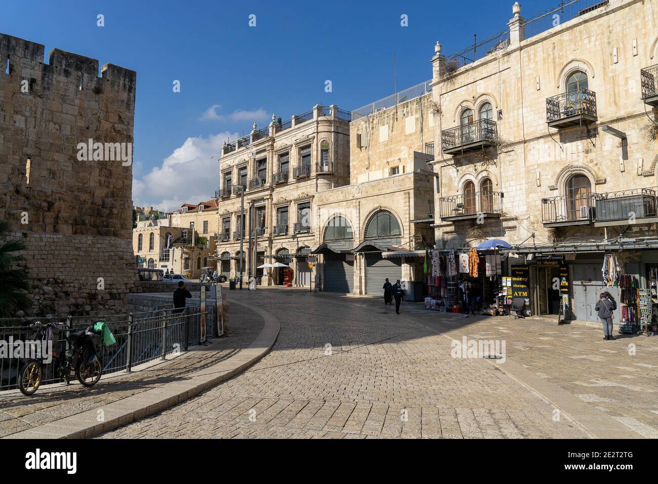 Old city Jerusalem streets with tourists and shops Stock Photo - Alamy