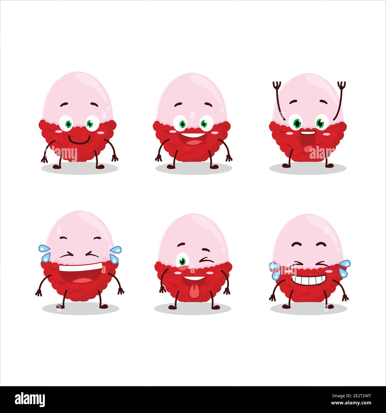 Cartoon character of slice of lychee with smile expression. Vector ...