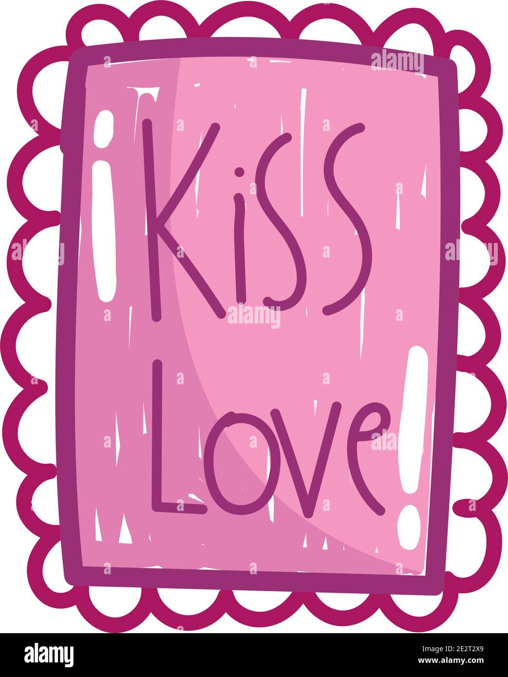 love kiss romantic greeting card in cartoon style design vector ...