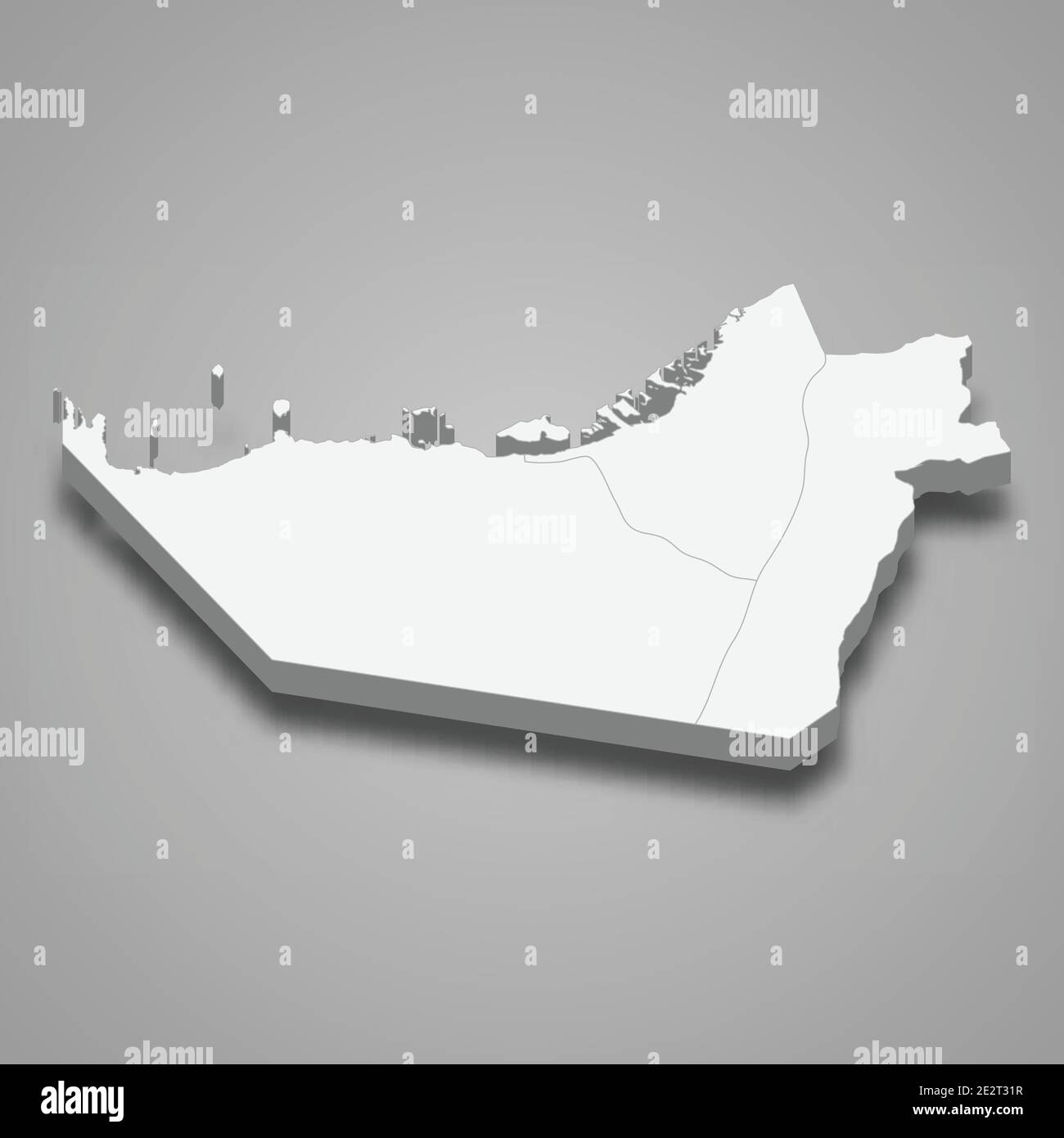 3d isometric map of Abu Dhabi is a Emirate of United Arab Emirates ...
