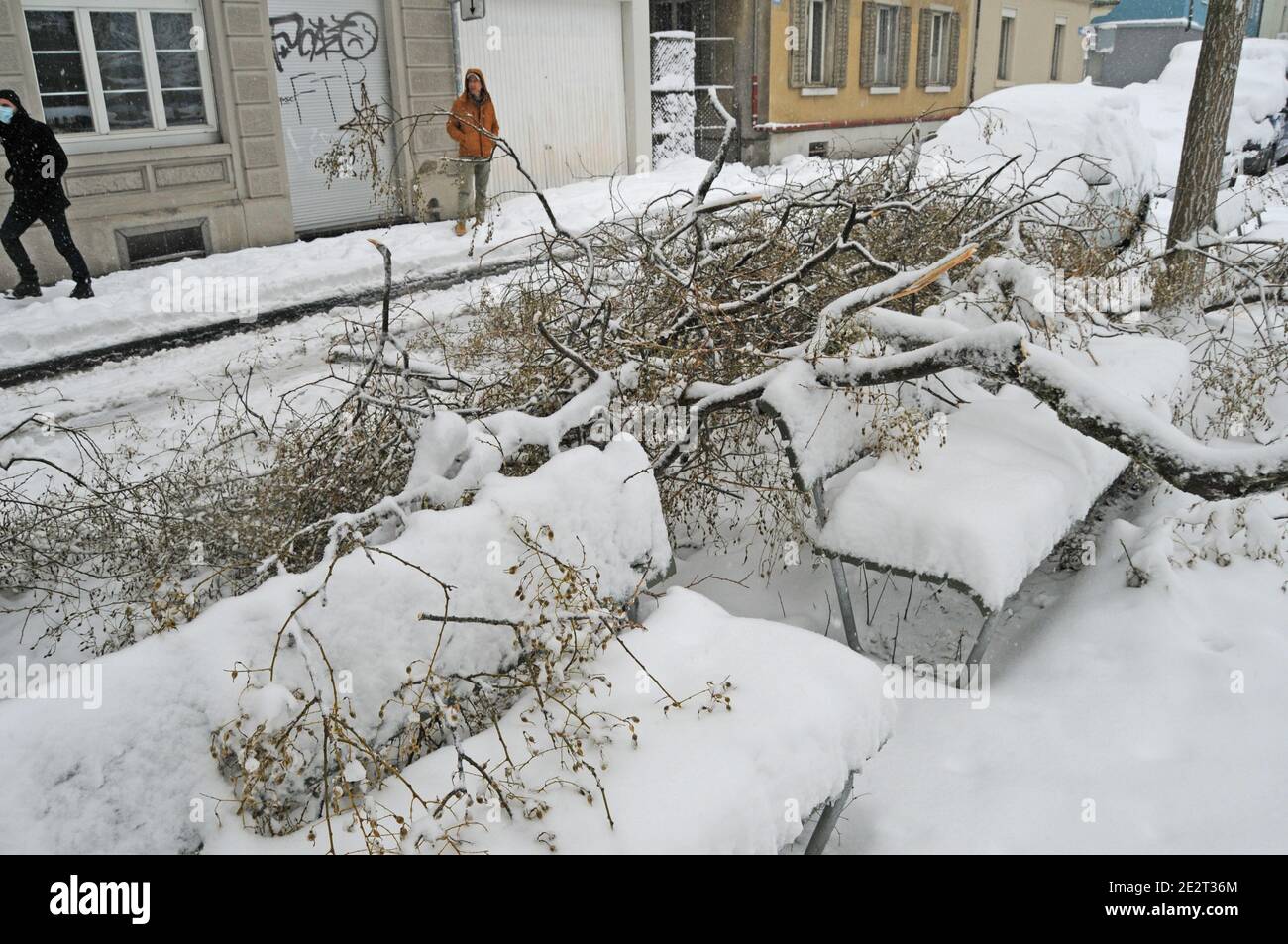 Switzerland: Heavy snowfall causes a standstill of the public transport ...