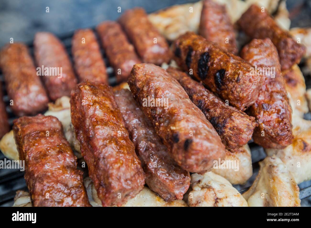 Grilled Meat , summer picnic , cooking food outdoor Stock Photo - Alamy