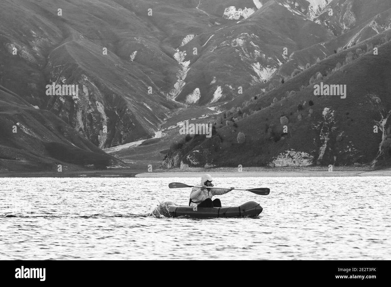 Swim in Packraft. Packraft, one-person light raft used for expedition ...