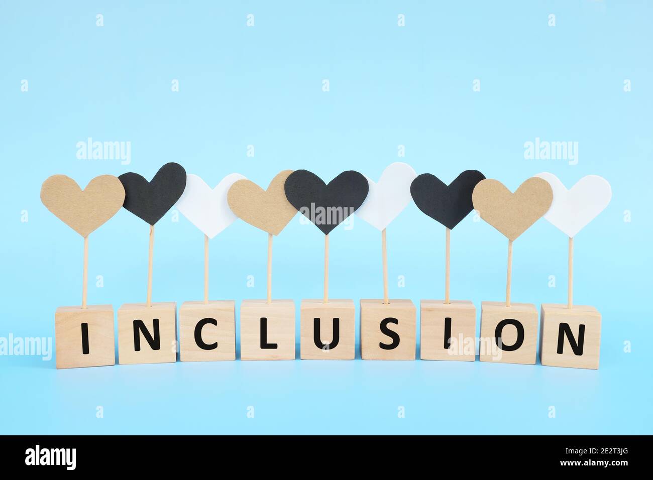 Racial equality, inclusion, love and cultural diversity concept. Brown ...