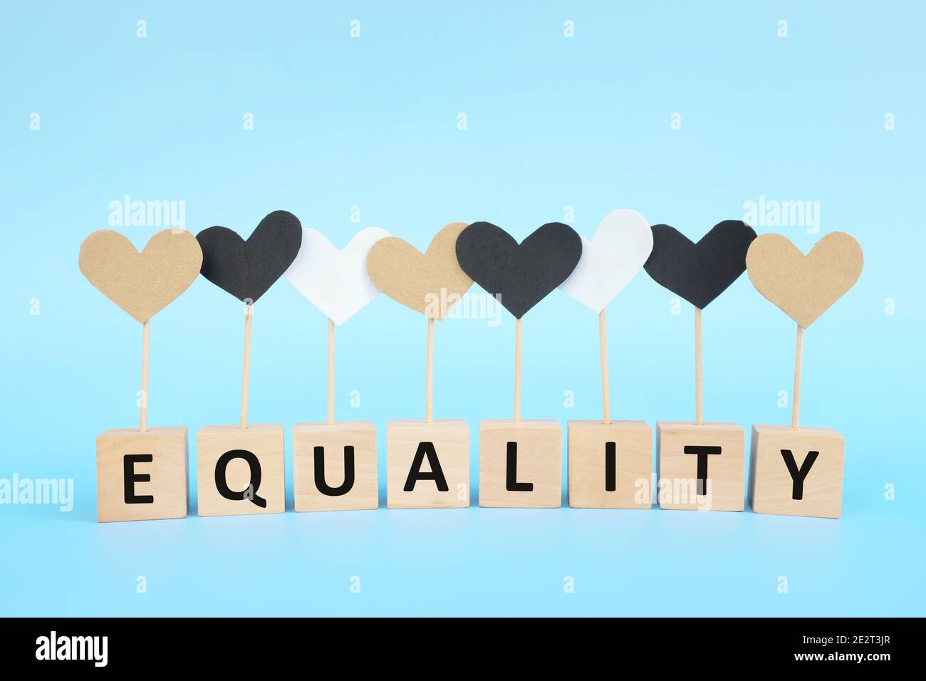 Racial equality, inclusion, love and cultural diversity concept. Brown ...