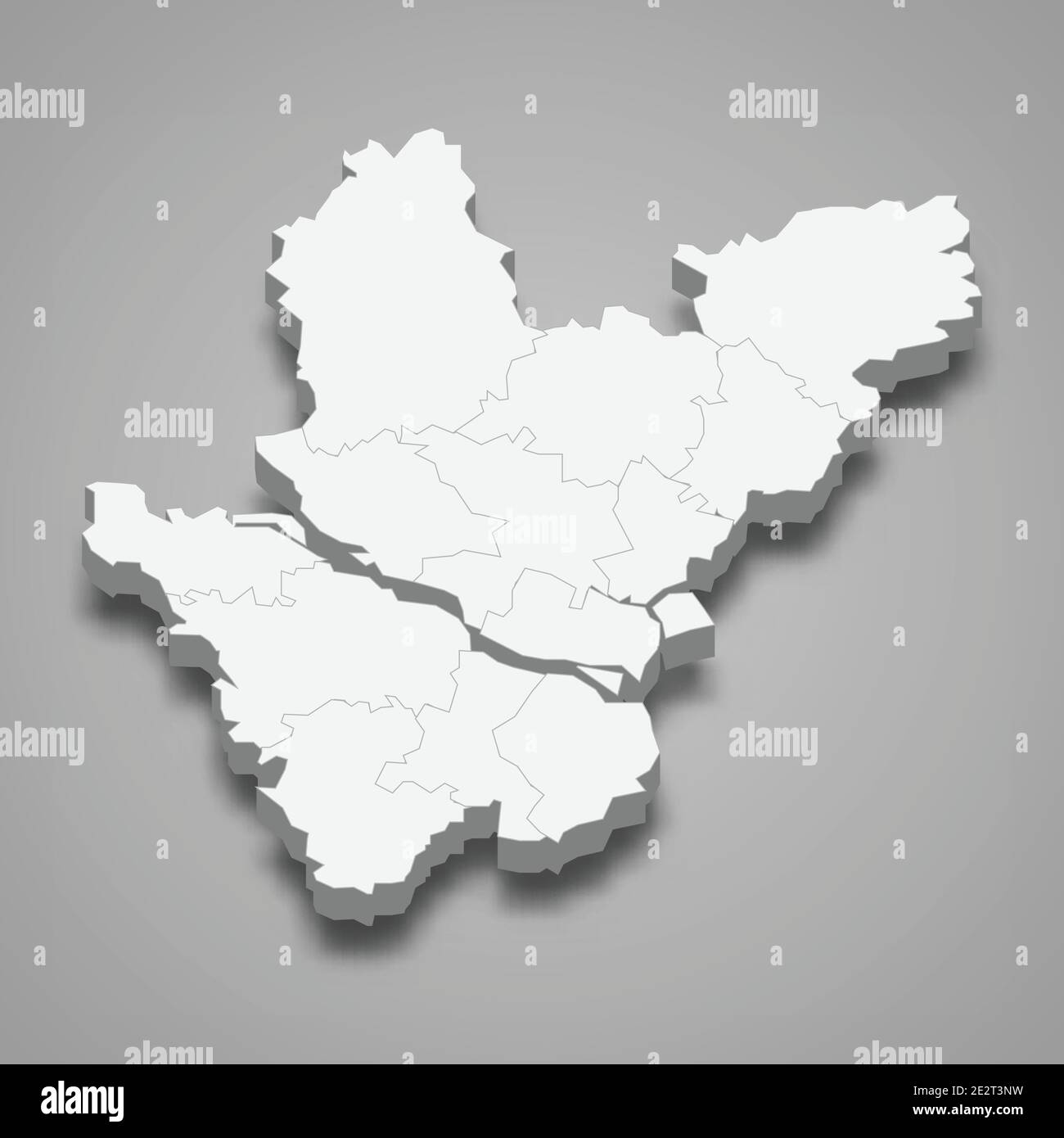 3d isometric map of Dhaka is a division of Bangladesh, vector ...