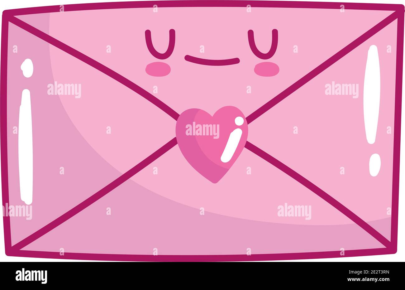 love romantic envelope message letter in cartoon style design vector ...