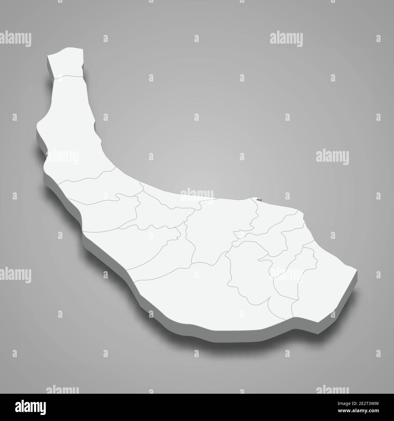 3d isometric map of Gilan is a province of Iran, vector illustration ...
