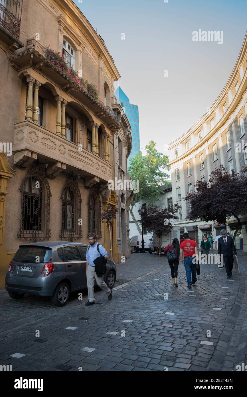 SANTIAGO, CHILE - Jan 05, 2021: View of the streets of the city of ...