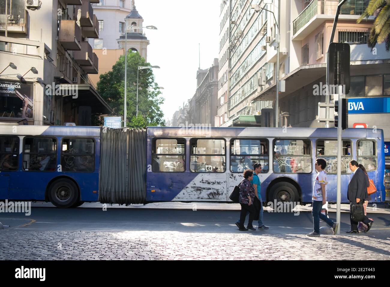 SANTIAGO, CHILE - Jan 05, 2021: View of the streets of the city of ...