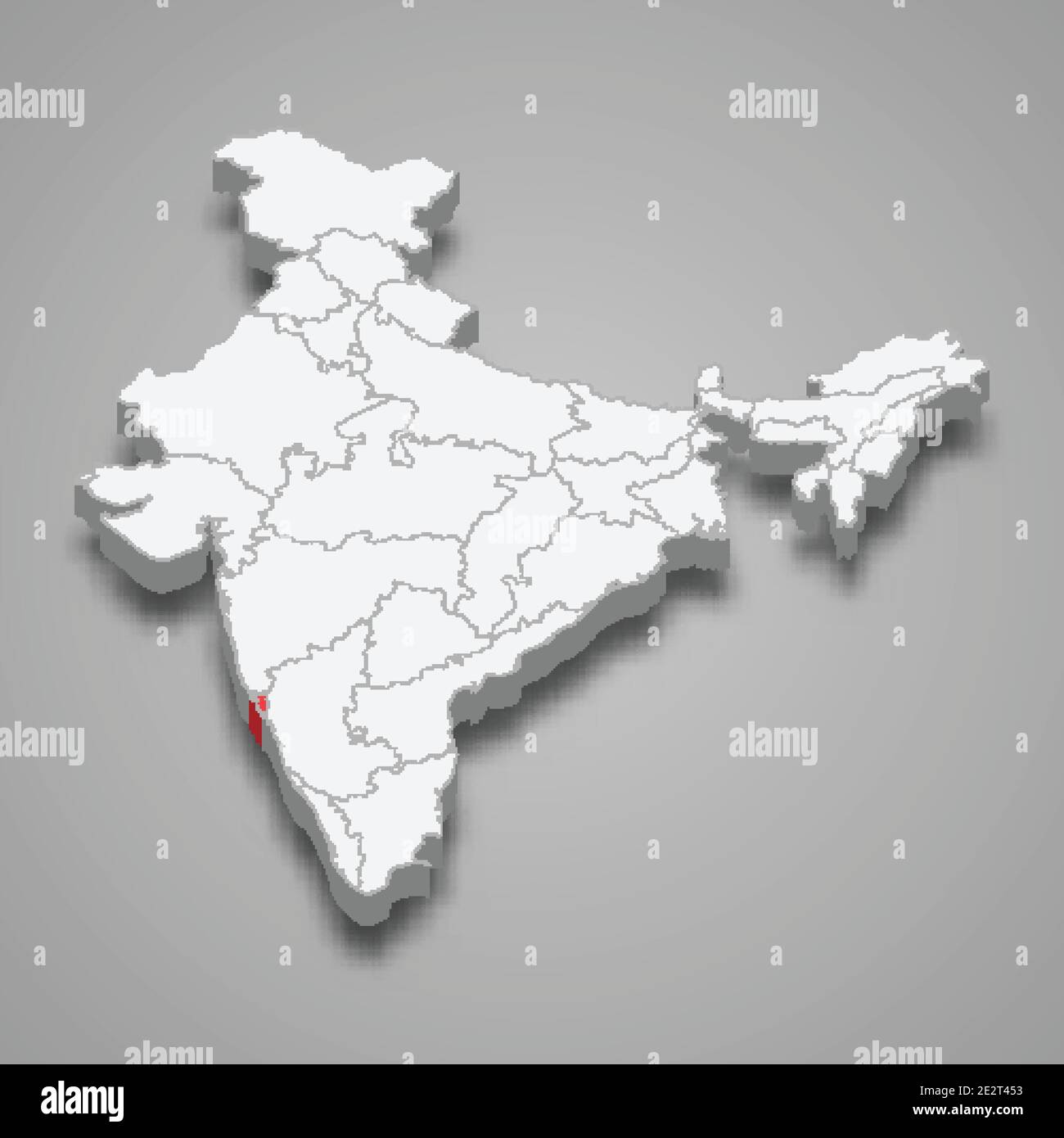 Goa state location within India 3d isometric map Stock Vector Image ...