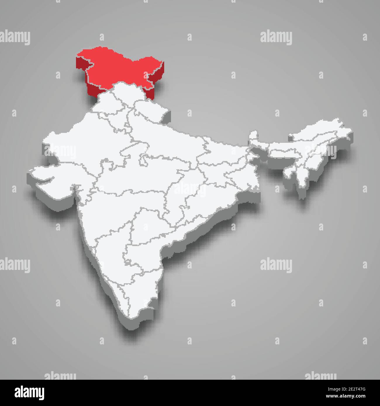 Jammu kashmir map hi-res stock photography and images - Alamy