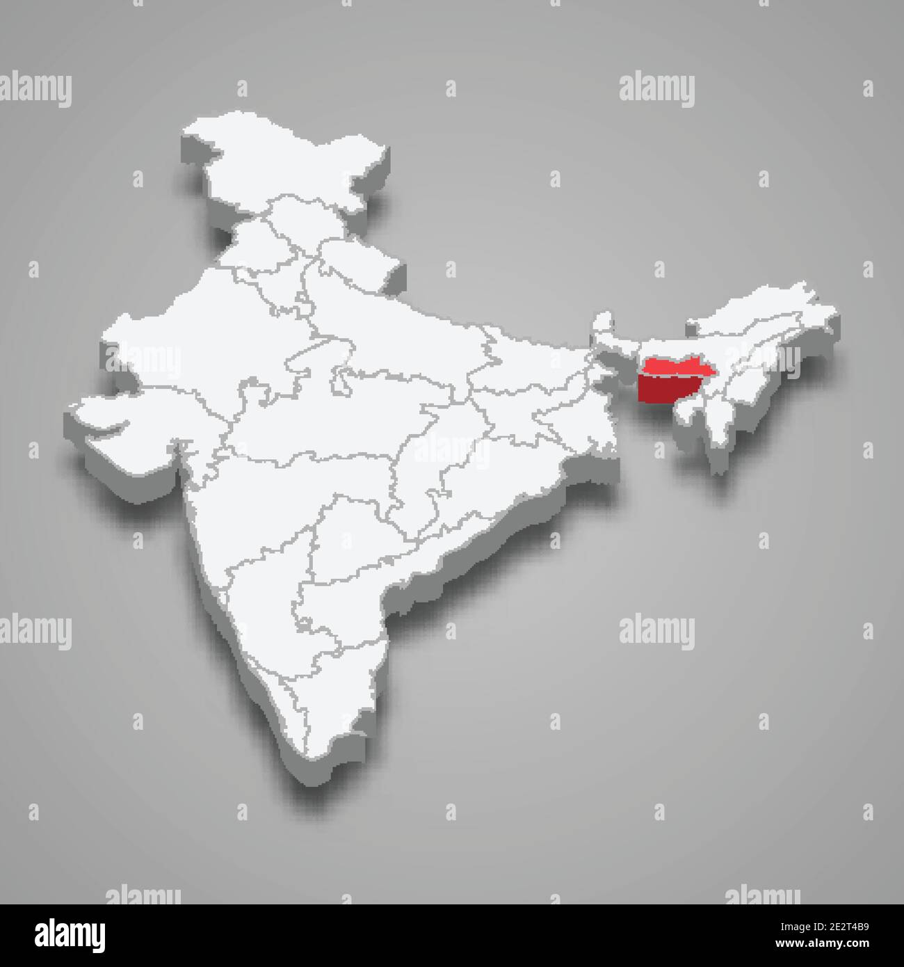 Meghalaya map hi-res stock photography and images - Alamy