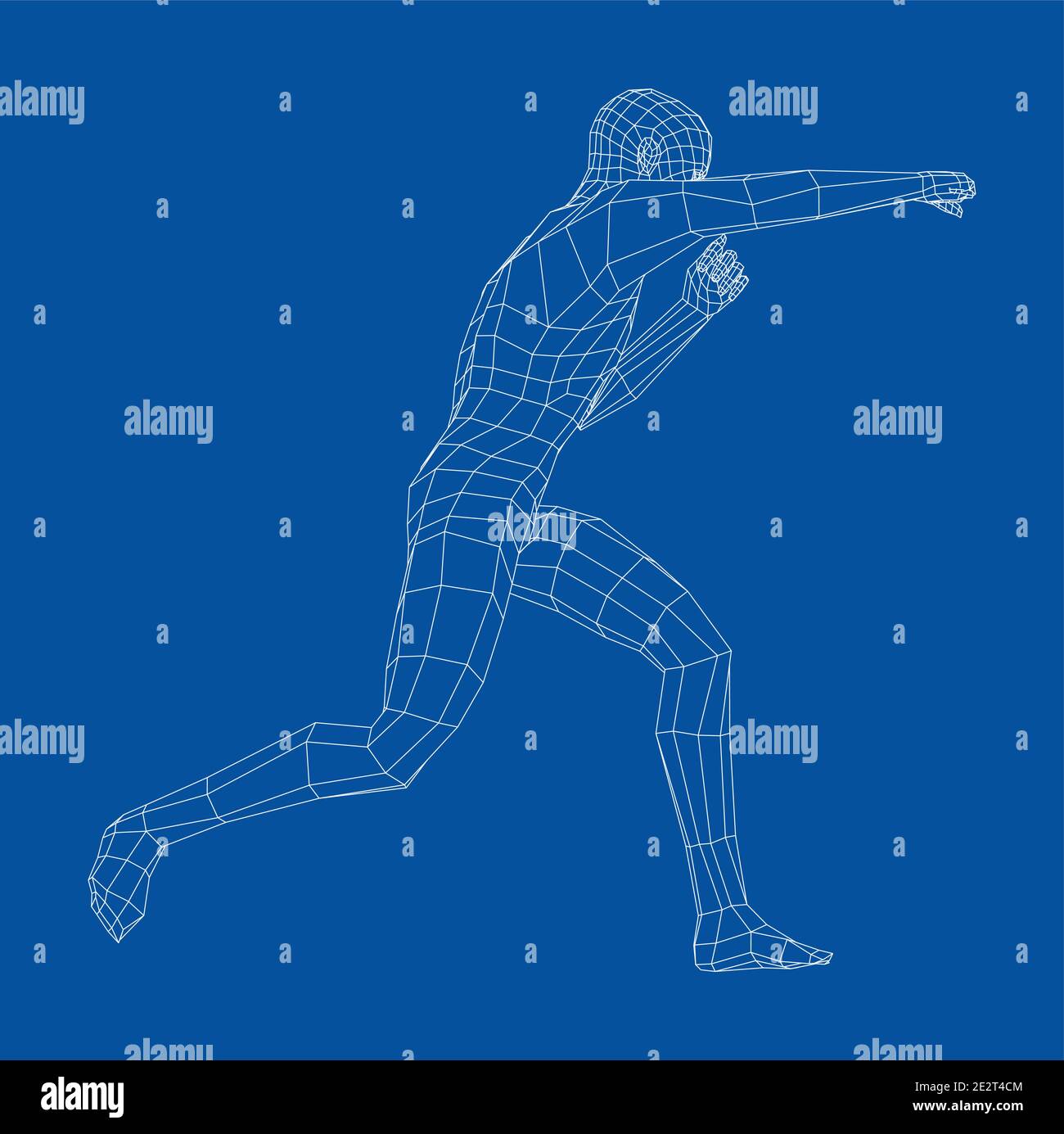 Wireframe boxing man. Vector Stock Vector Image & Art - Alamy