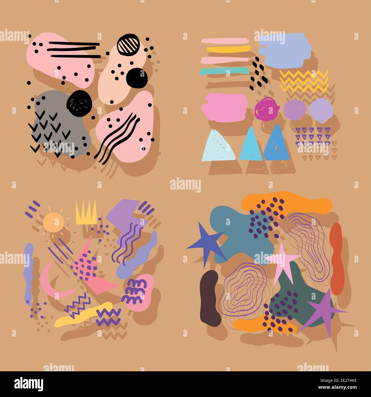 abstract backgrounds collection textures hand drawn floral spots and ...