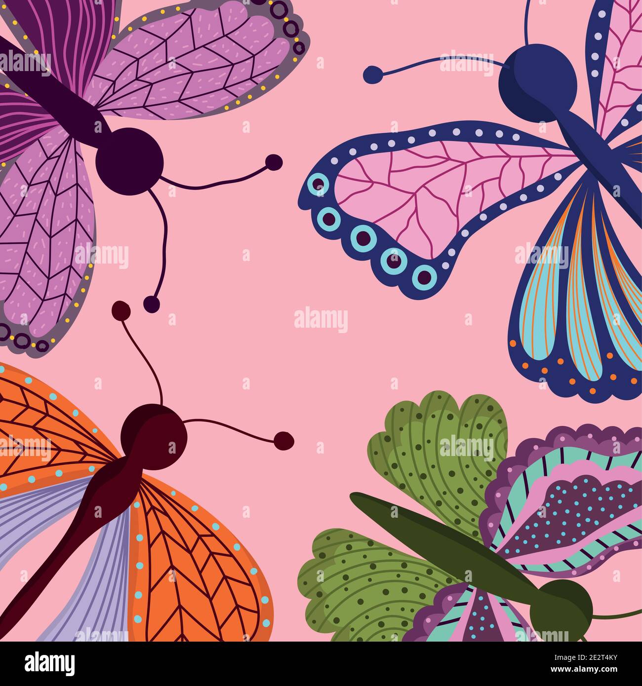 butterflies insect fauna wild natural decoration background vector ...