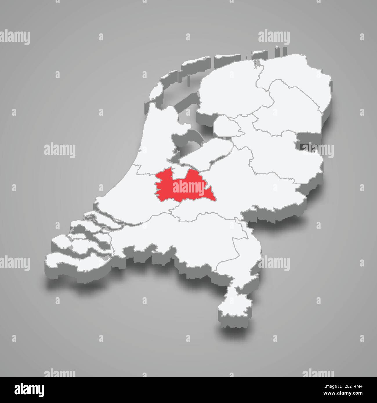 Utrecht province location within Netherlands 3d isometric map Stock ...