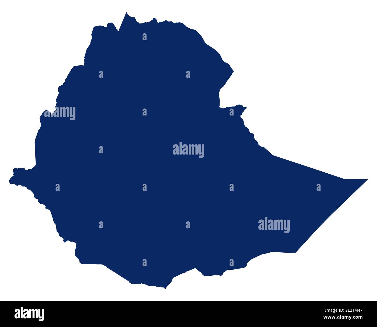 Map of Ethiopia in blue colour Stock Photo - Alamy