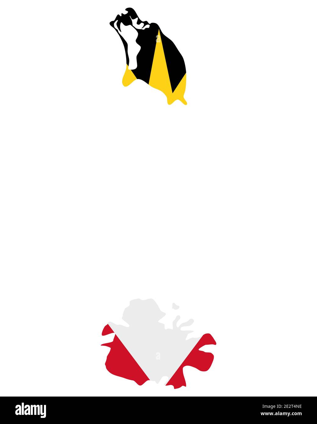 Flag in map of Antigua and Barbuda Stock Photo - Alamy