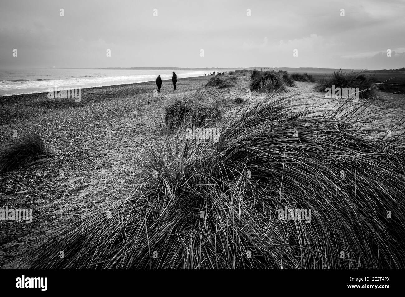 People on coast near Black and White Stock Photos & Images - Alamy