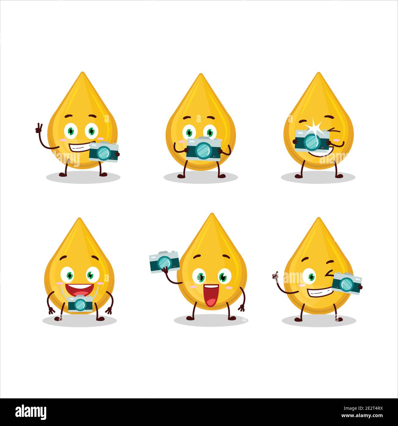 Photographer profession emoticon with oil cartoon character. Vector ...