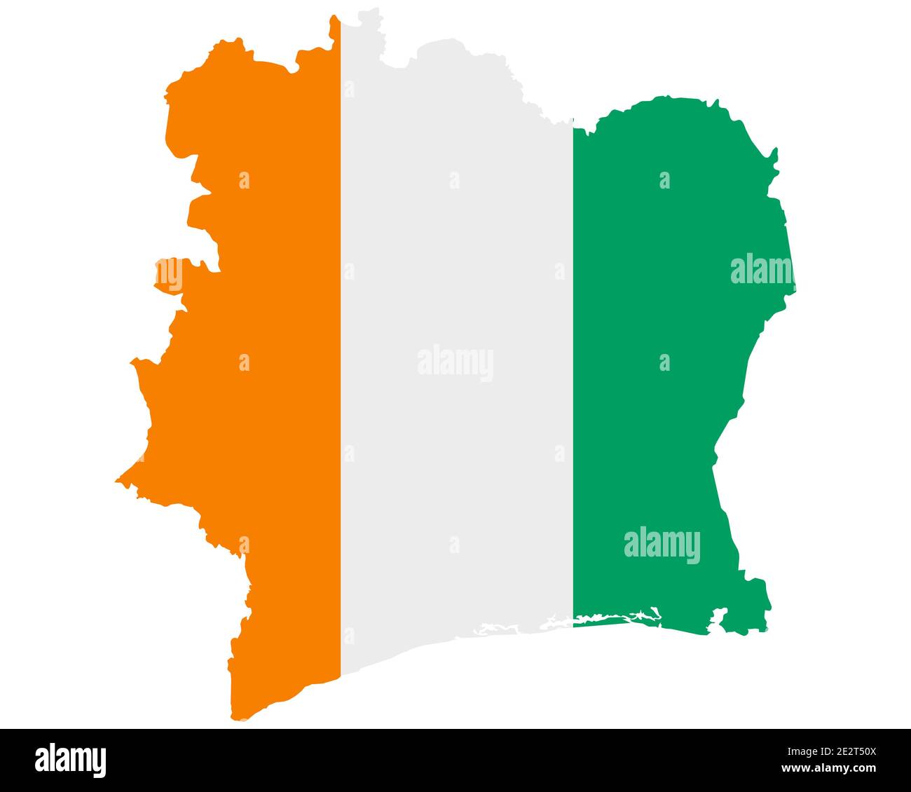 Flag in map of Ivory Coast Stock Photo - Alamy