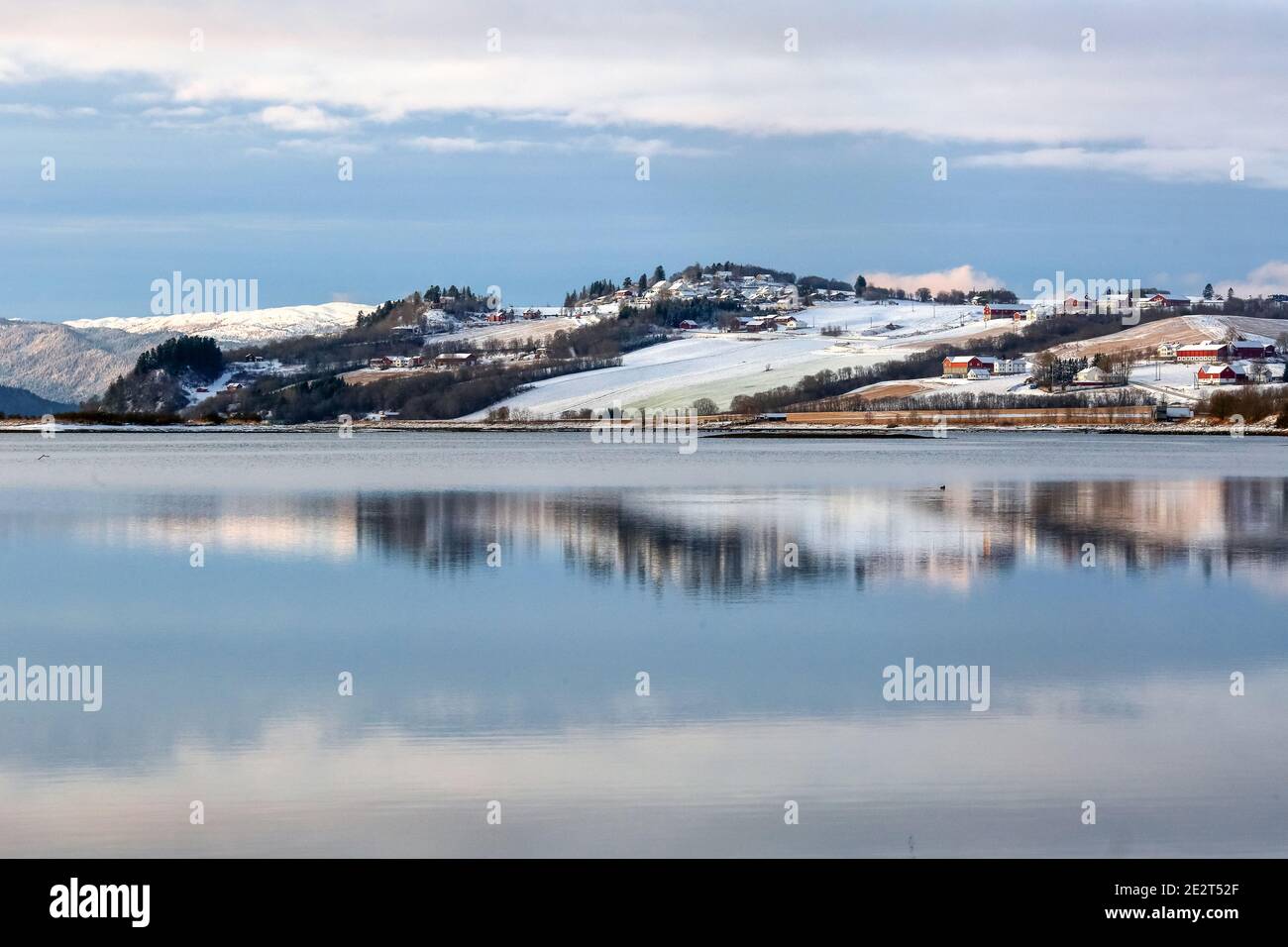 Trondheim fjord , agricultural area Byneset and nature preserve ...