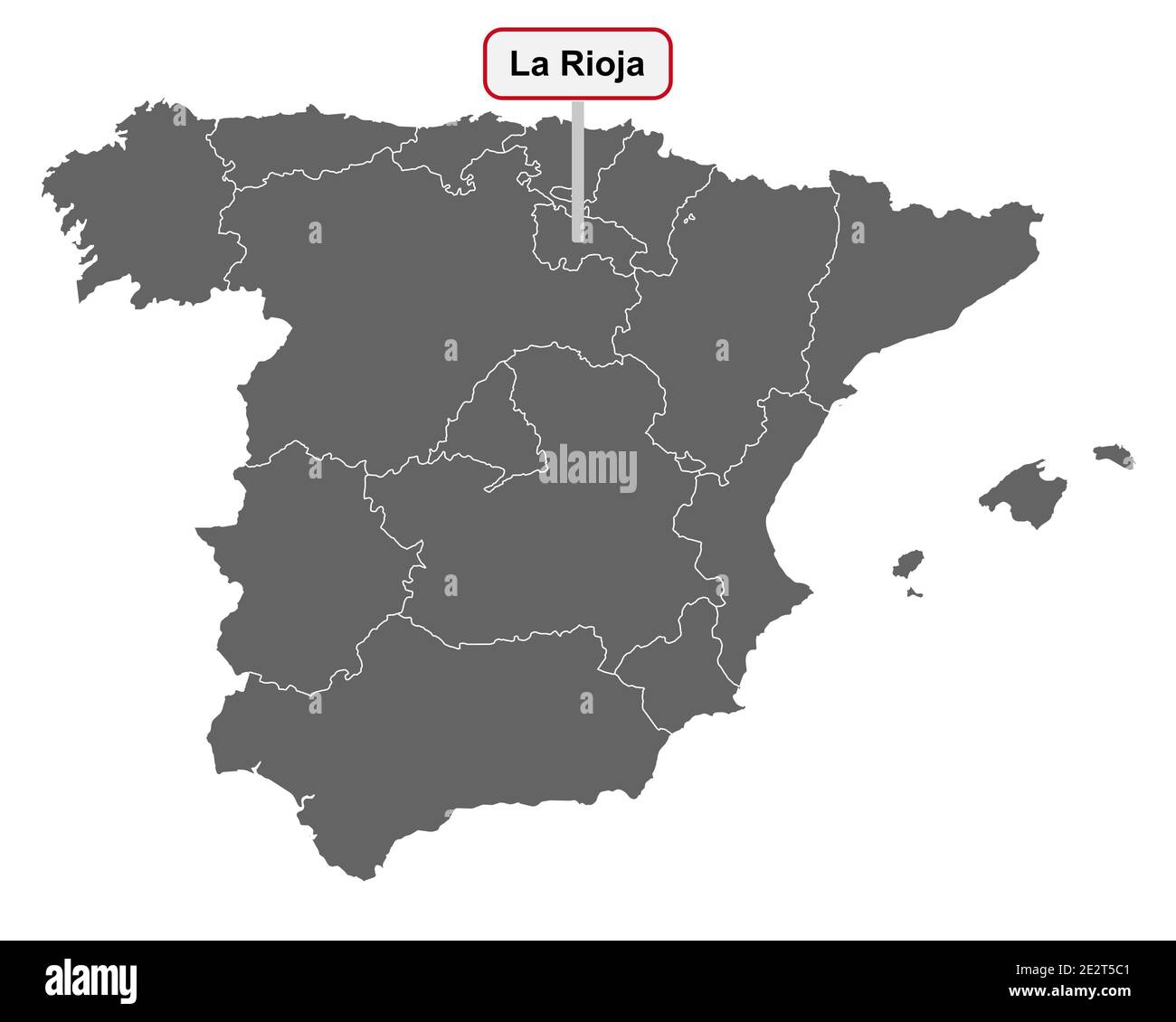 Map of Spain with place name sign of La Rioja Stock Photo - Alamy