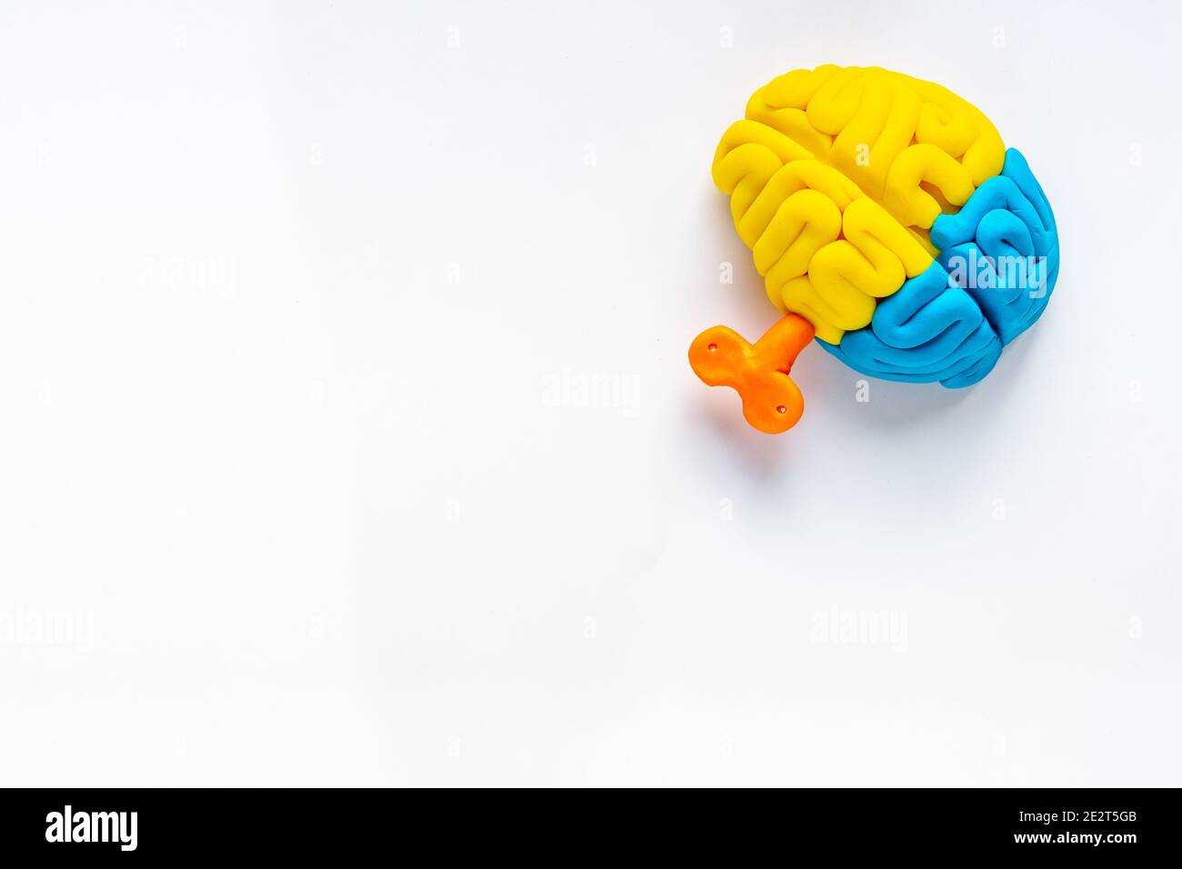 Ideas concept. Work of brain - model made of colorful clay, top view ...