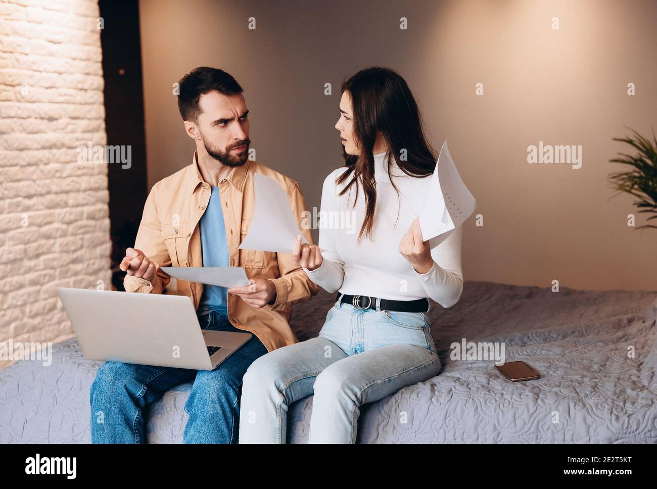 relationship difficulties and obstacles. young couple with problems ...