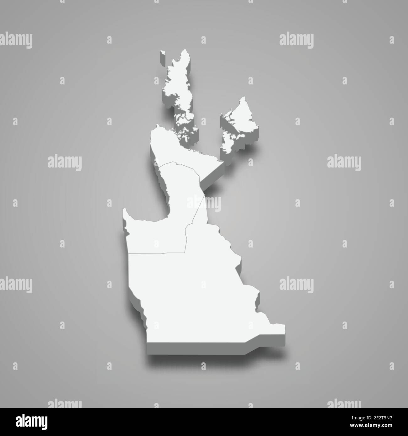 3d isometric map of Caraga is a region of Philippines, vector ...