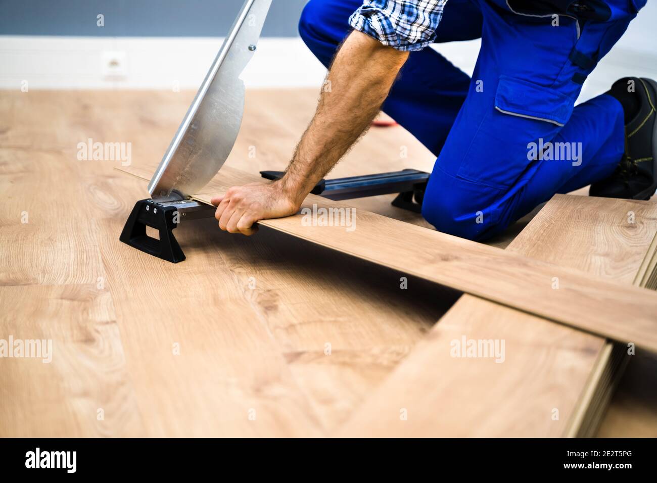 Home Improvement Job. Carpentry Equipment Tool For Laying New Hardwood ...