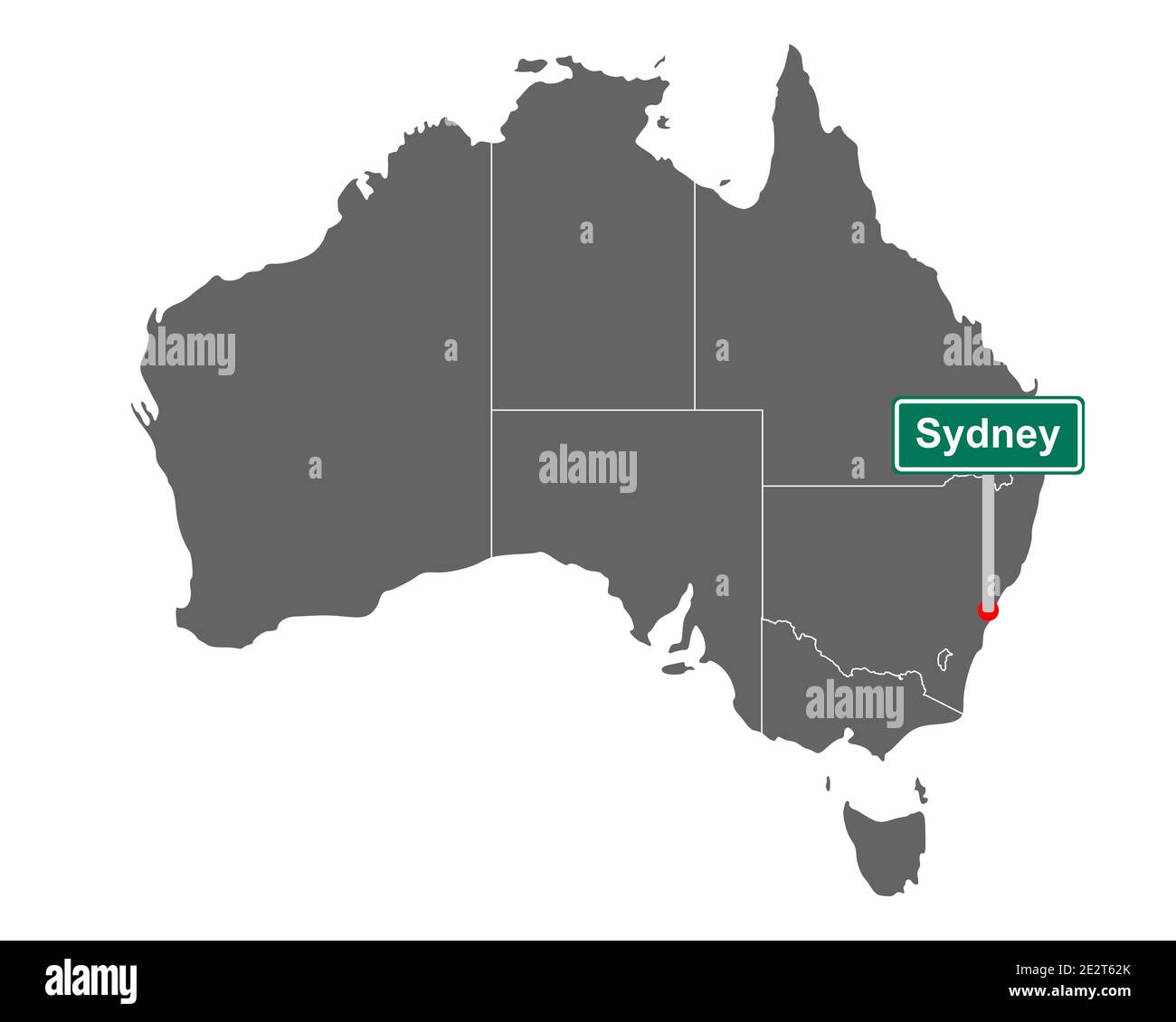 Place name sign Sydney at map of Australia Stock Photo - Alamy