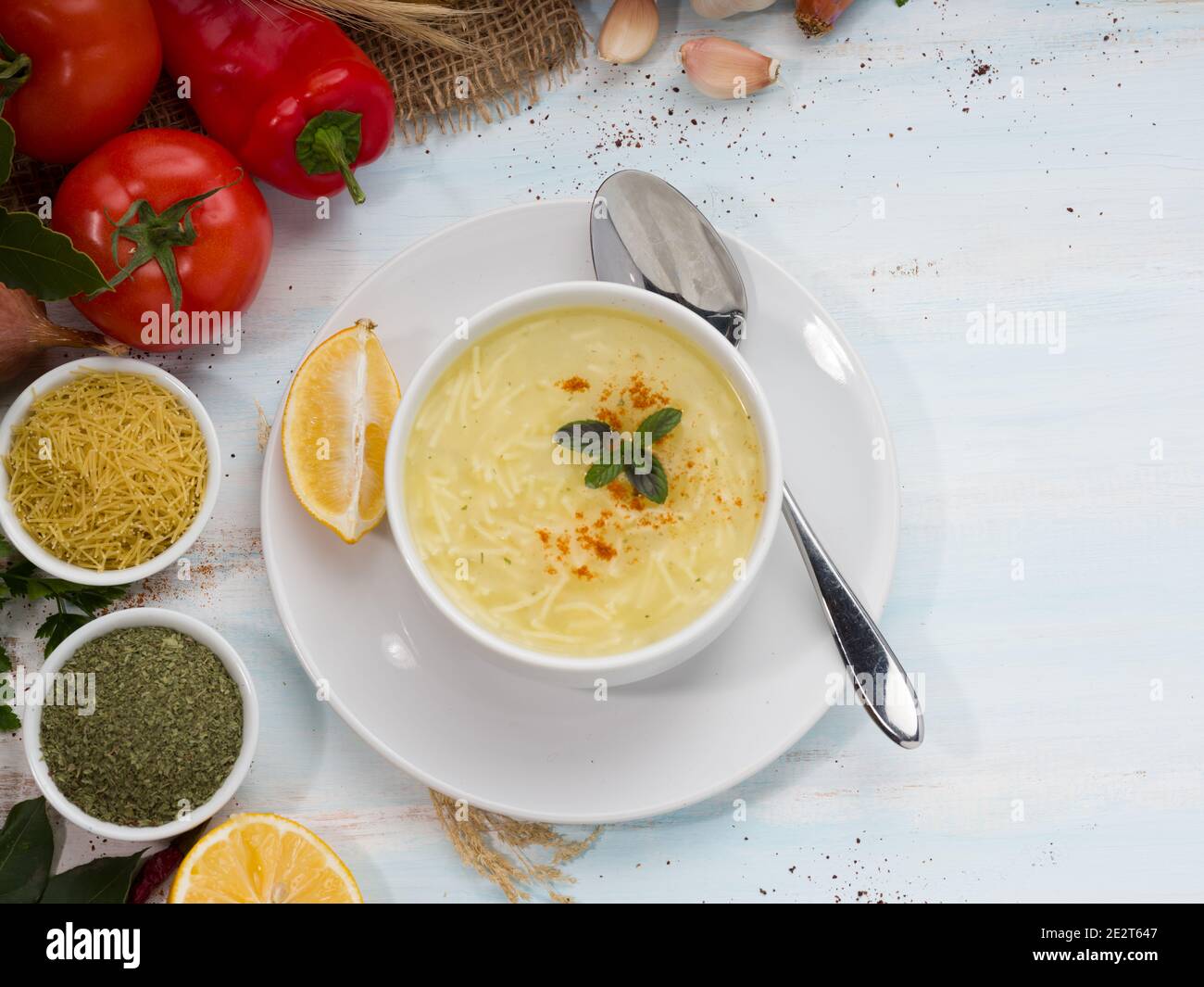 Chicken Noodle Soup with Turkish cooking method Stock Photo - Alamy