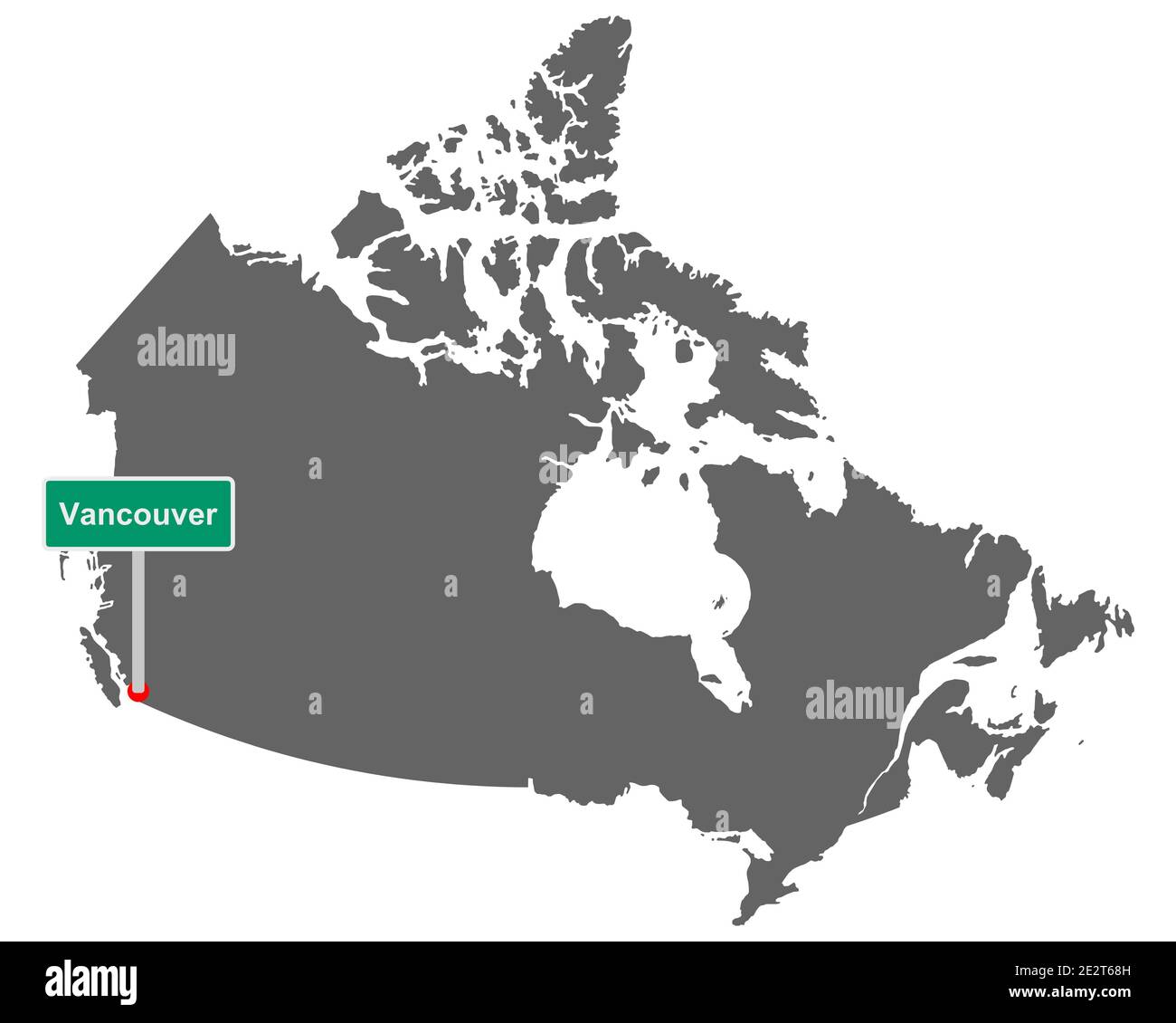Place name sign Vancouver at map of Canada Stock Photo - Alamy