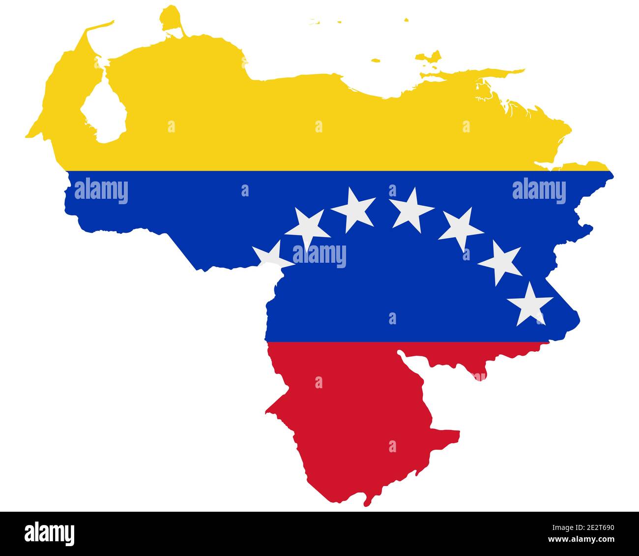 Flag in map of Venezuela Stock Photo - Alamy