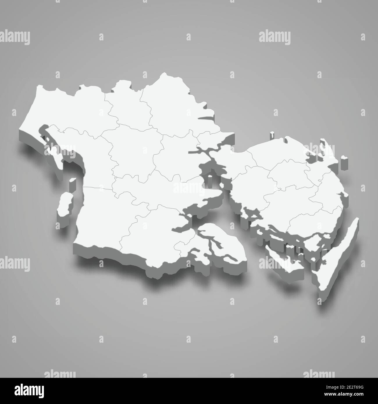 3d isometric map of Syddanmark is a region of Denmark Stock Vector ...