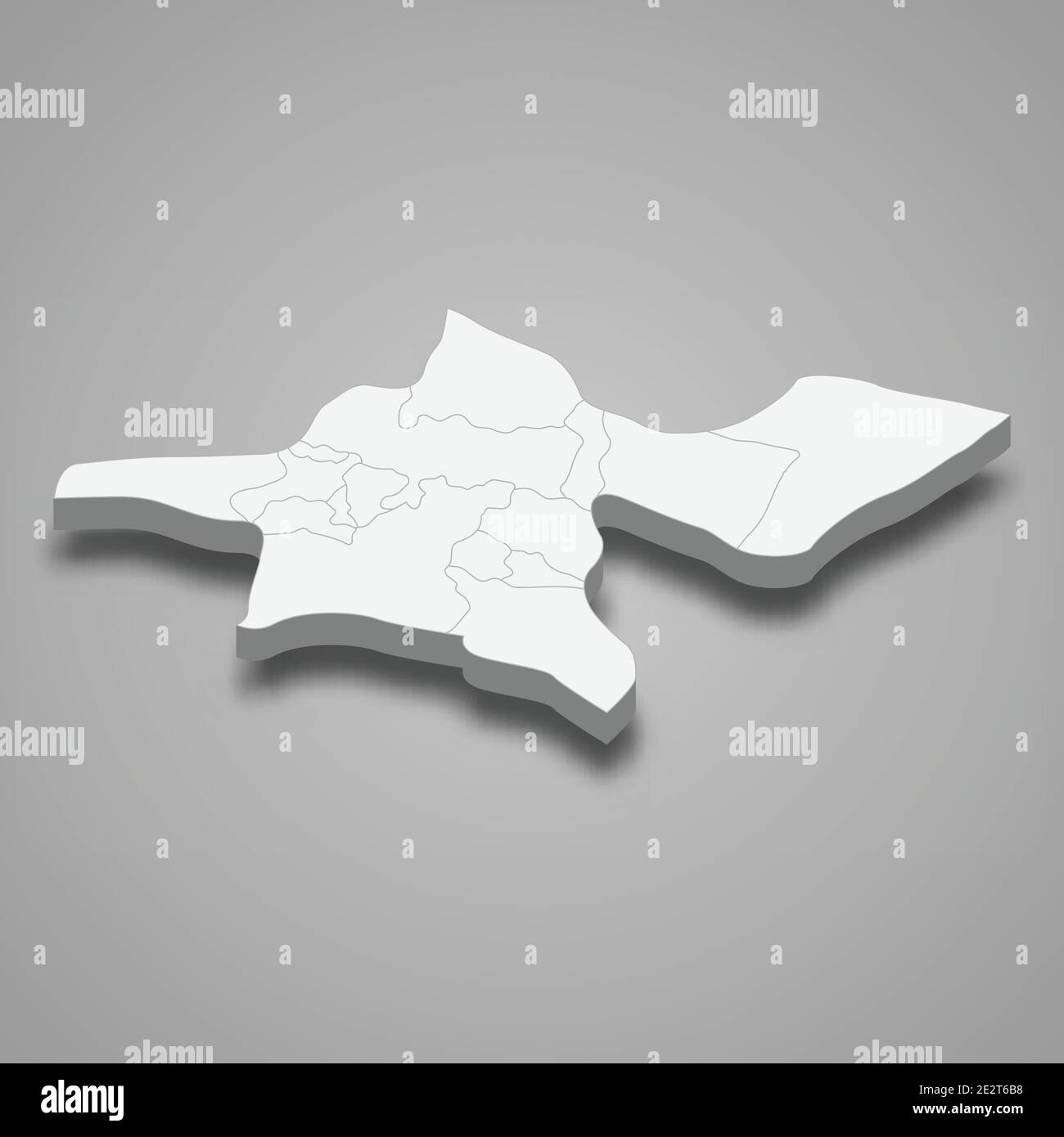 3d isometric map of Tehran is a province of Iran, vector illustration ...