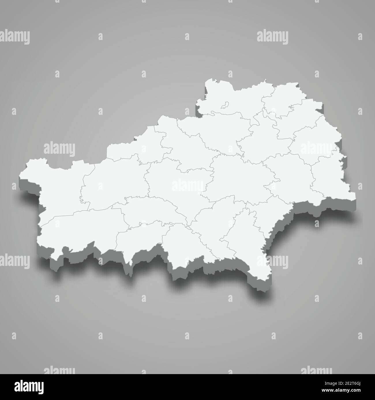 3d map of Gomel Oblast is a region of Belarus, vector illustration ...