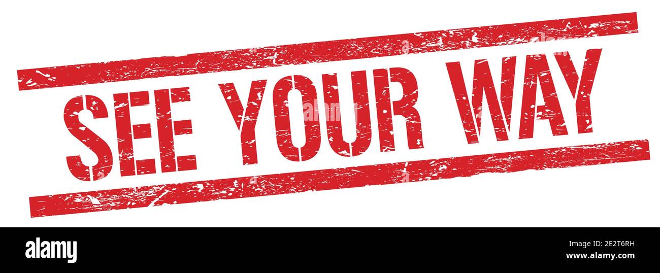 SEE YOUR WAY text on red grungy rectangle stamp sign Stock Photo - Alamy