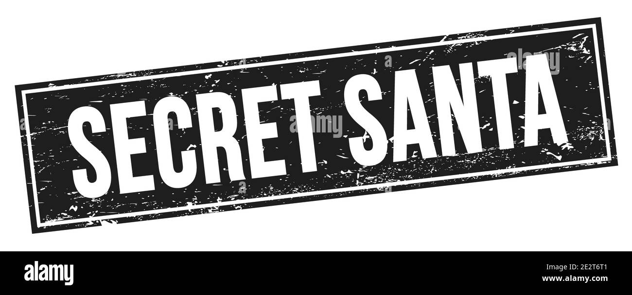SECRET SANTA text on black grungy rectangle stamp sign Stock Photo - Alamy