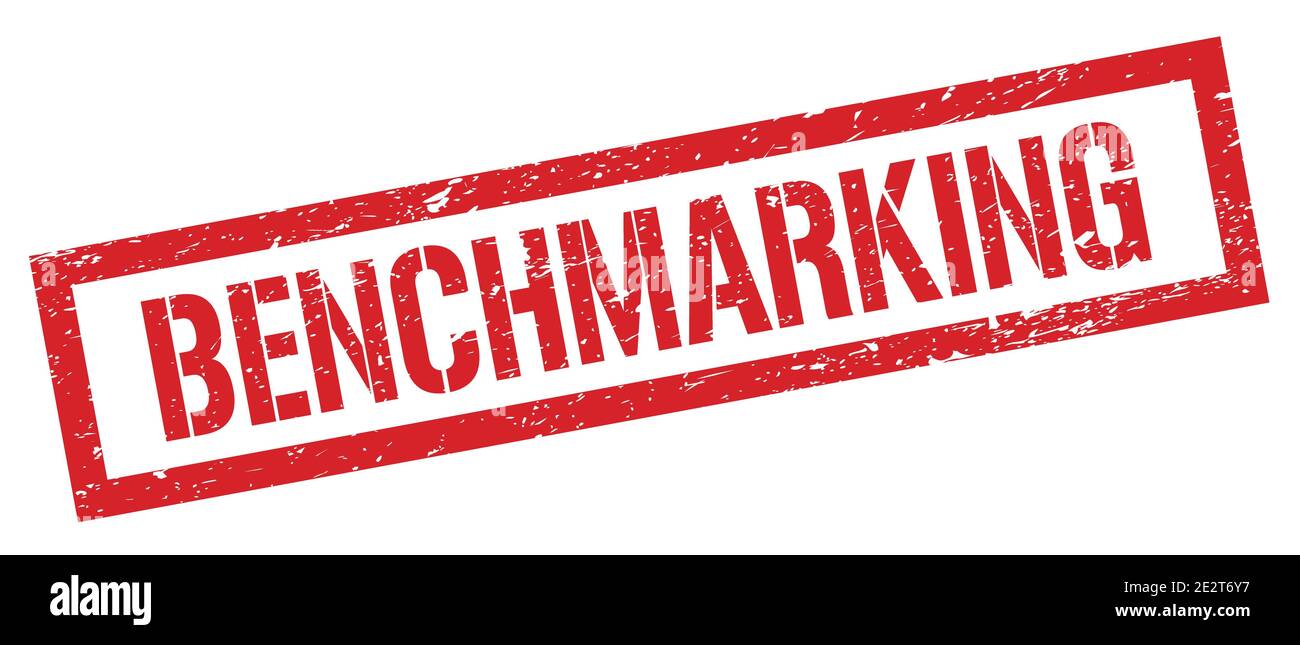 BENCHMARKING red grungy rectangle stamp sign Stock Photo - Alamy