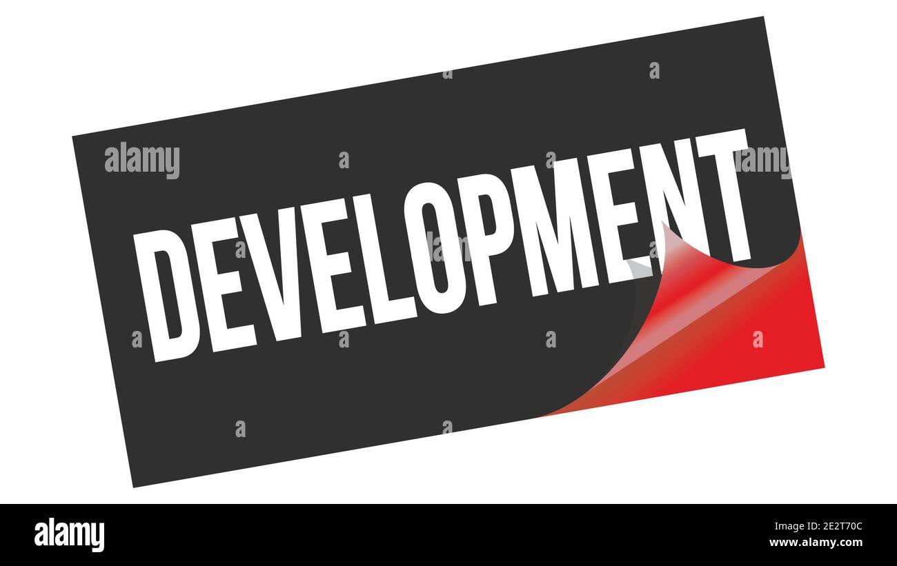 DEVELOPMENT text written on black red sticker stamp Stock Photo - Alamy