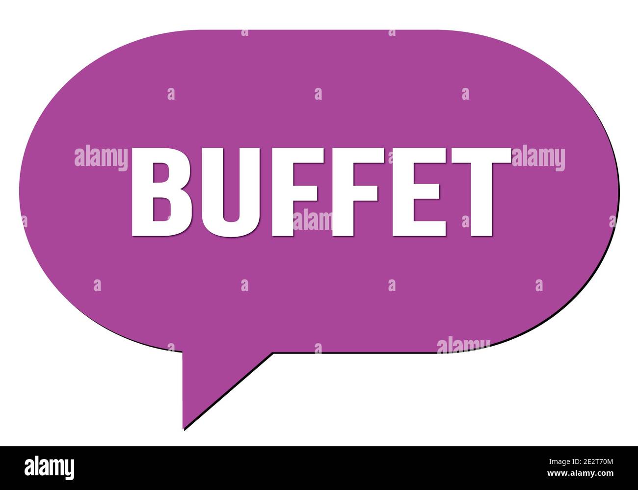 BUFFET text written in a violet speech bubble stamp Stock Photo - Alamy