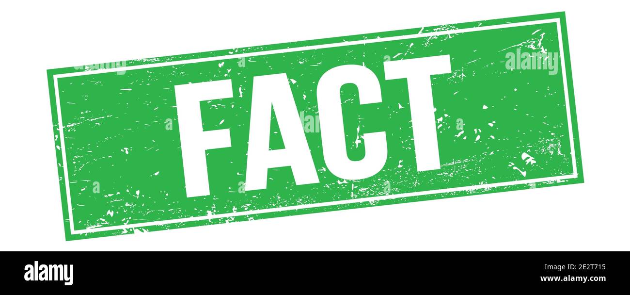 FACT text on green grungy rectangle stamp sign Stock Photo - Alamy