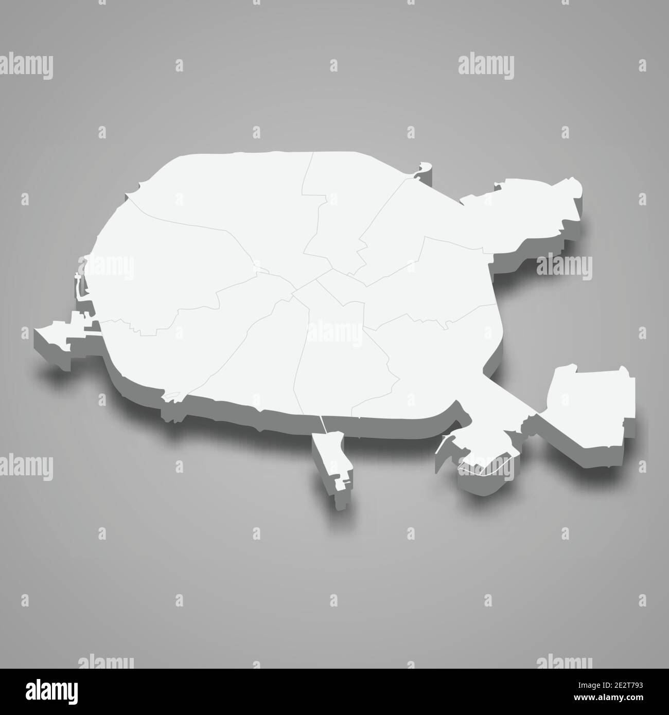 3d map of Minsk city is a region of Belarus, vector illustration Stock ...
