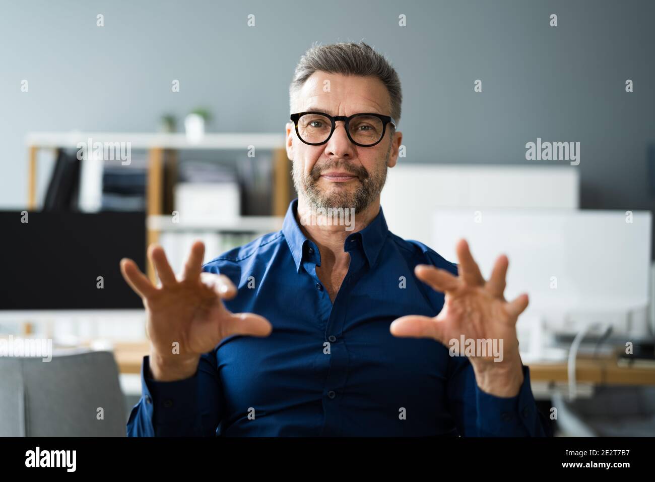 Adult Learning Sign Language For Deaf Disabled Stock Photo - Alamy