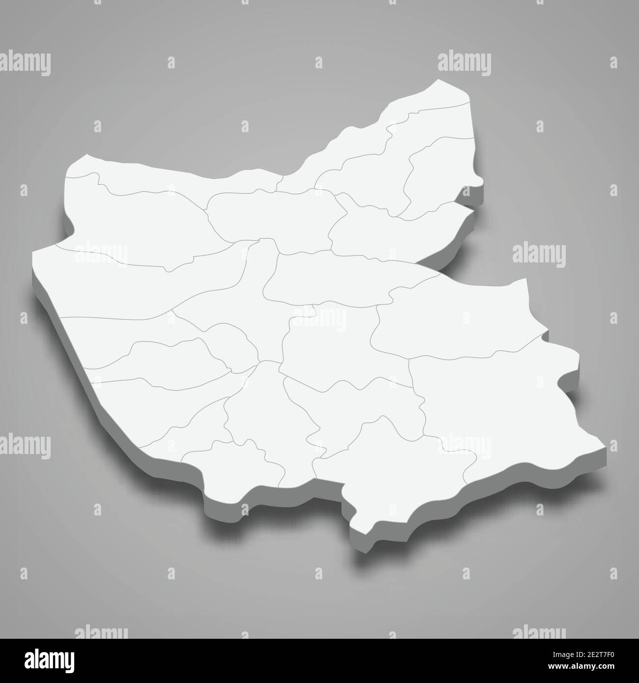 3d Isometric Map Of East Azerbaijan Is A Province Of Iran Vector